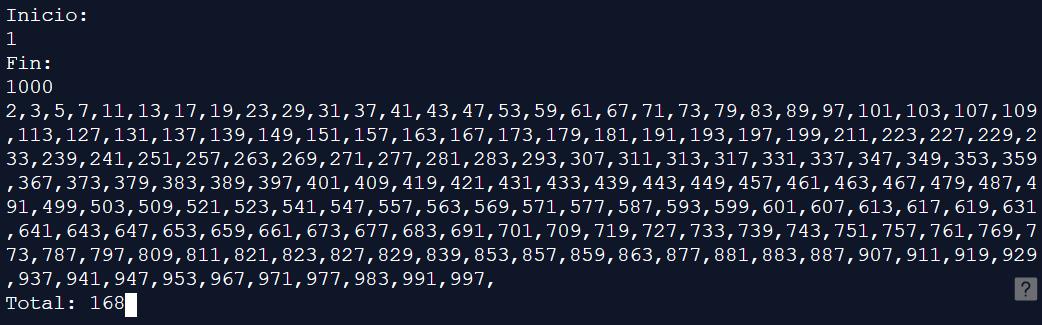 C - Imprimir números primos en rango | Parzibyte