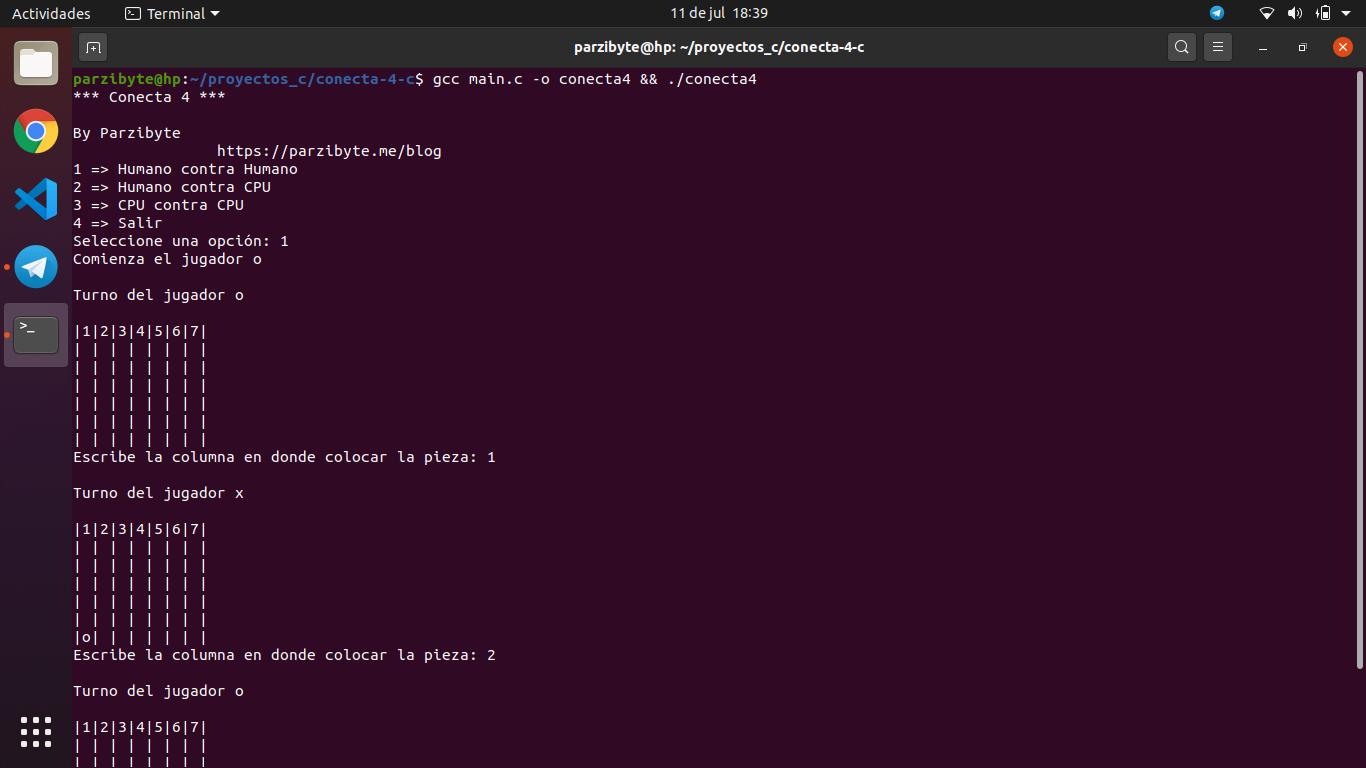 Conecta 4 en C - Programación de juego | Parzibyte