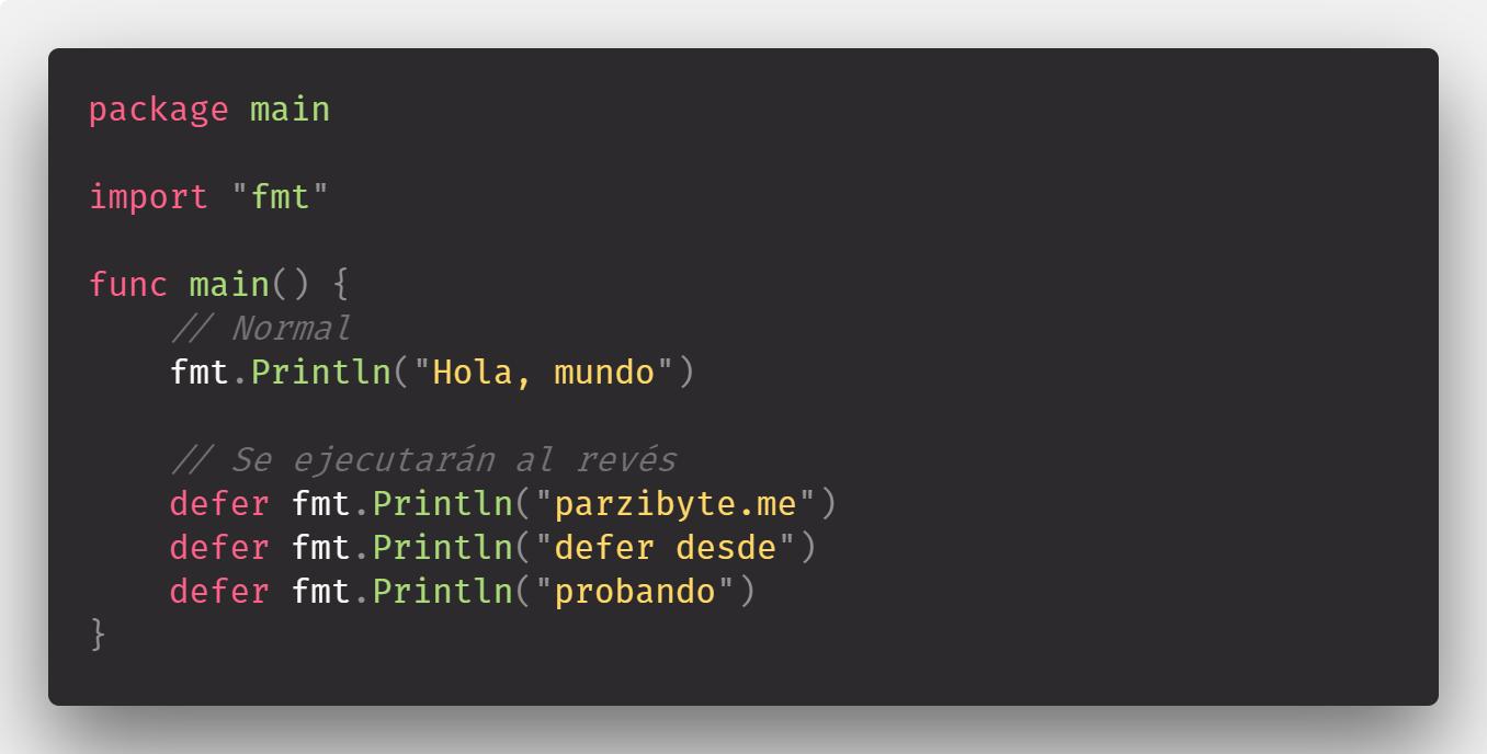 Explicación de defer en Go | Parzibyte