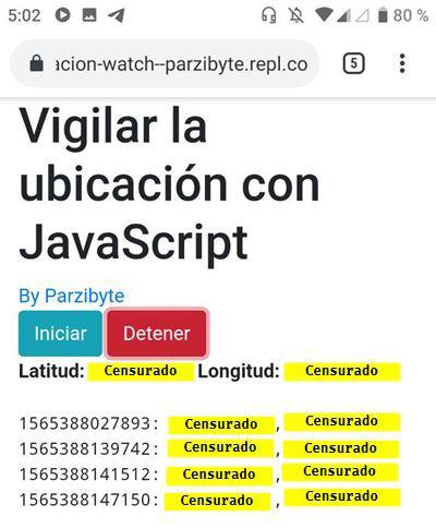 Obtener actualizaciones de ubicación con JavaScript | Parzibyte