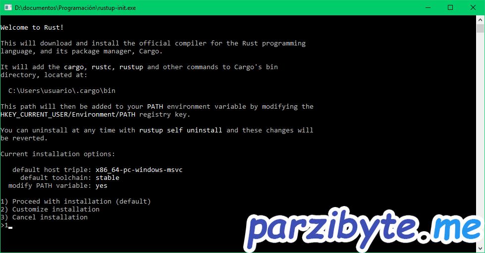 Comenzar a programar en Rust con Windows | Parzibyte