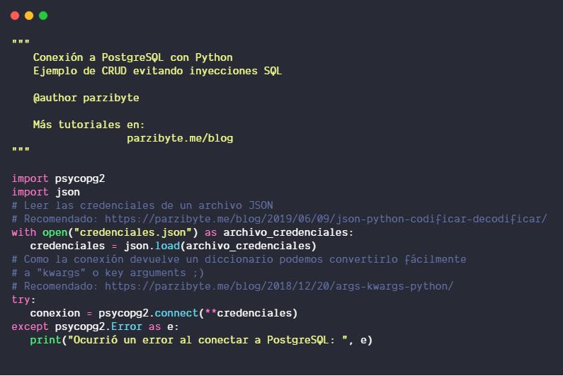 Python y PostgreSQL: ejemplo de conexión y CRUD | Parzibyte